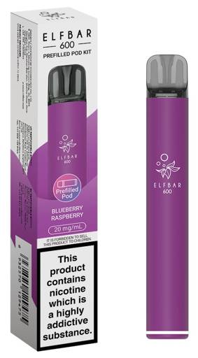 Blueberry Raspberry Elf Bar 600 Prefilled Pod Kit | FREESMO smoke-free ...