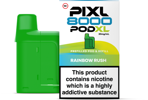 Rainbow Rush - PIXL 8000 Vape Pods 20mg | FREESMO smoke-free products ...